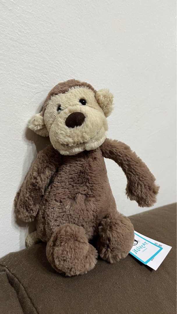 Jellycat Small Bashful Monkey, Hobbies & Toys, Toys & Games on Carousell