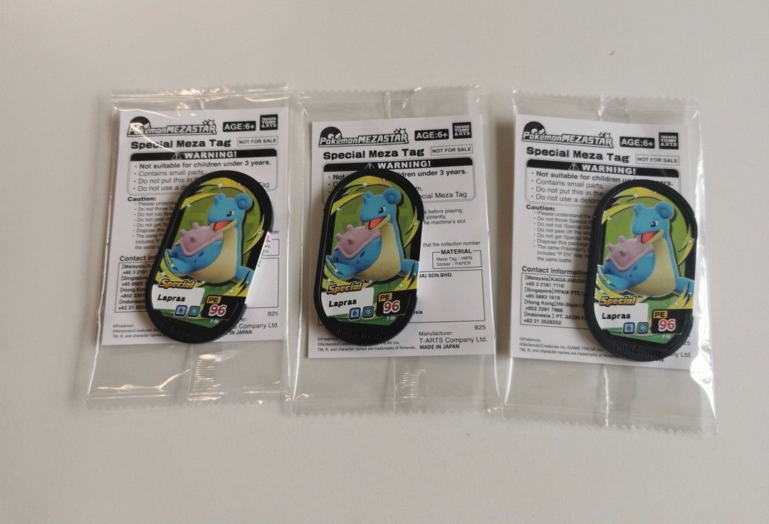 （Lapras& celebi) Pokemon Mezastar Special Tag, Hobbies & Toys, Toys ...
