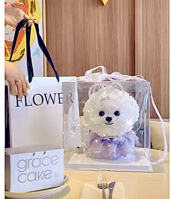 🐶Maltese Eternal rose gift box🐶Perfect for Bichon/dogs lover💓 Romance ...