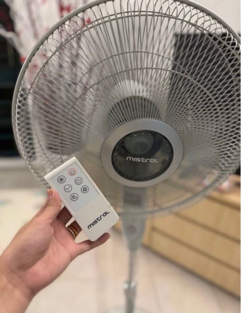 Mistral Stand Fan with Remote Control, Furniture & Home Living ...