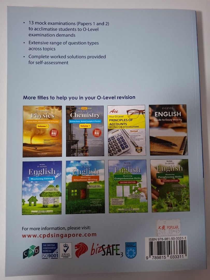 O-Level Principles of Accounts Mock Exam Papers, Hobbies & Toys, Books ...