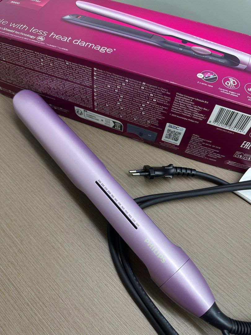 PHILIPS 5000 Series BHS530/00 Hair Straightener in Metallic Pink ...