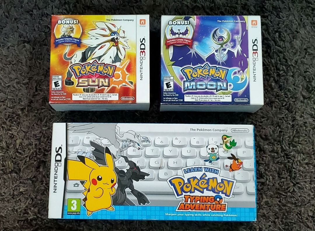 Pokemon Sun, Moon,(Walmart Exclusive) and Typing Adventure for Nintendo ...