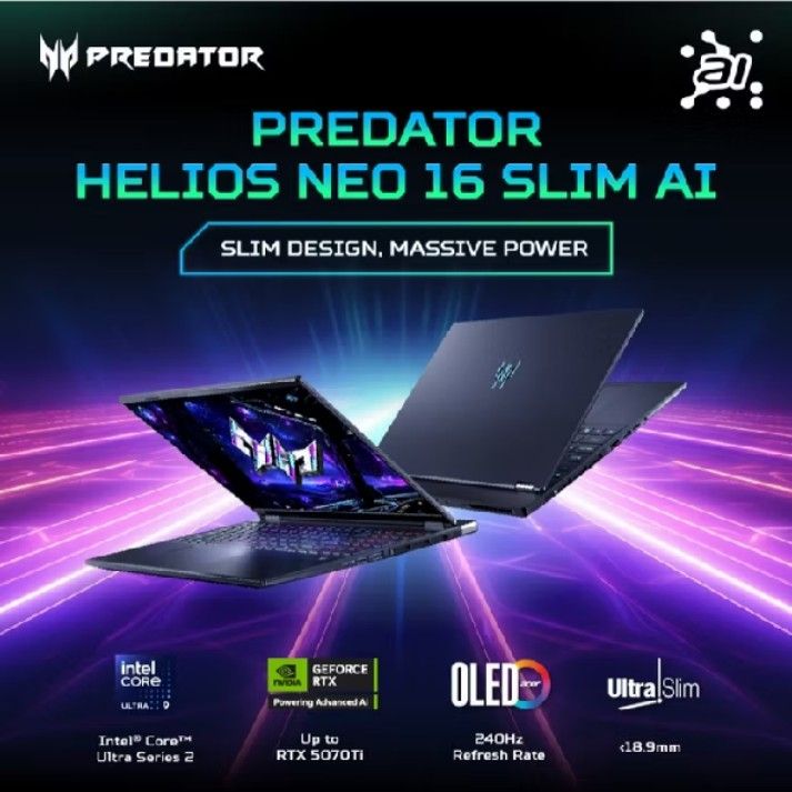 Predator Helios Neo 16 Slim AI Gaming Laptop, Computers & Tech, Laptops ...