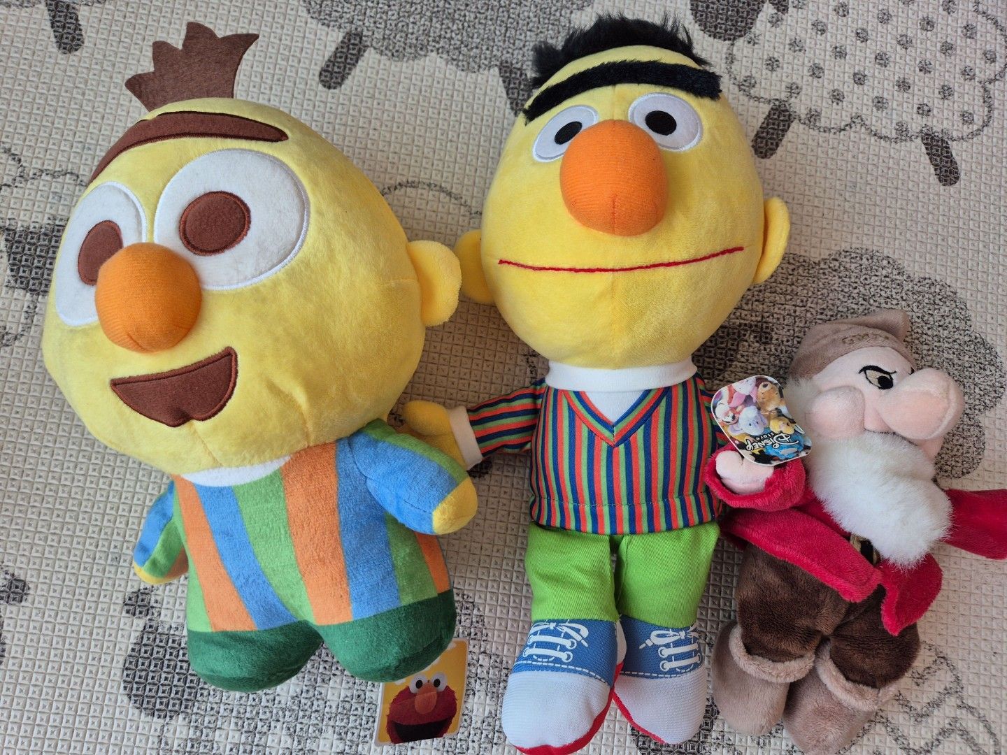 Sesame Street & Disney Plush Toys - Bert, Ernie, and Dwarf, Hobbies ...