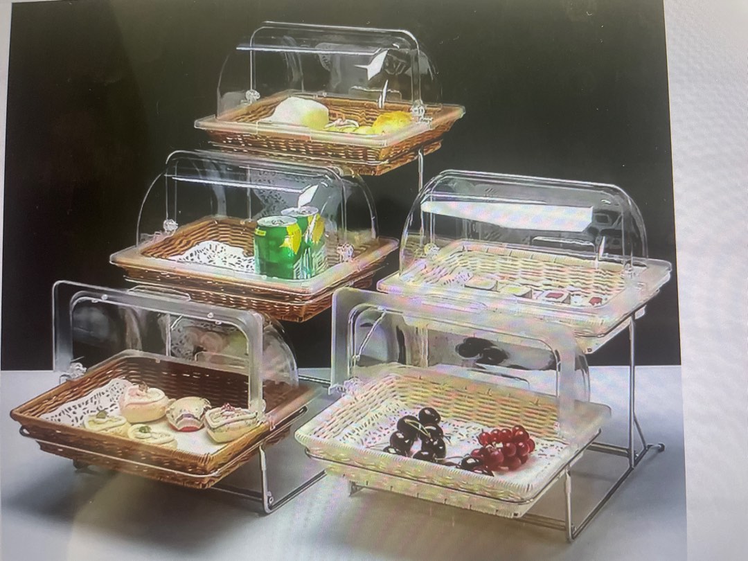 Tiered Wicker Display Stand with Covers, Furniture & Home Living, Home ...