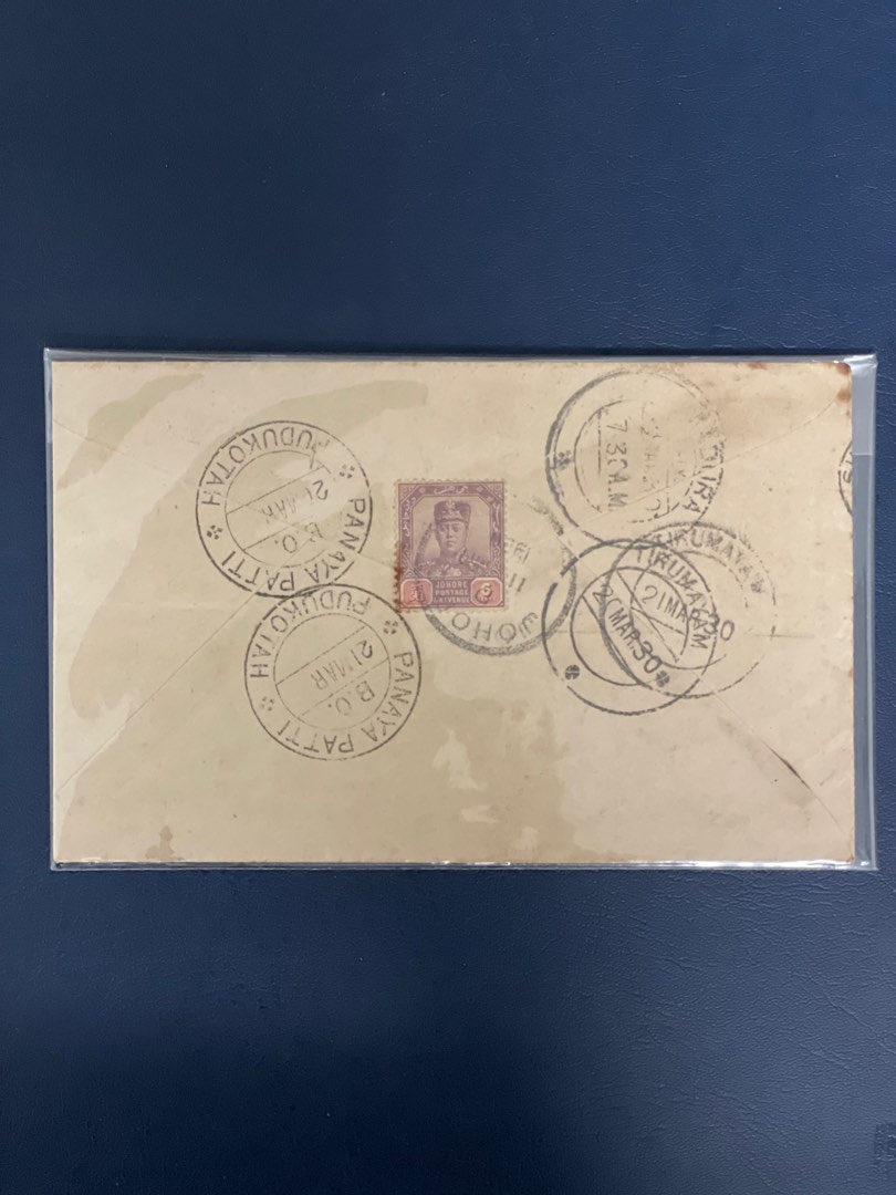 Vintage Indian Envelope with Malaya Johore Stamps, Hobbies & Toys ...