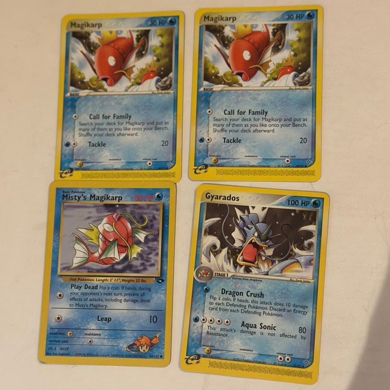 1995, 2003 Vintage Pokemon Cards - Magikarp #60, Misty's Magikarp #88 ...