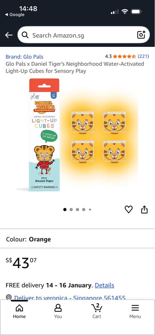 Water play Glo Pals Daniel Tiger Light-Up Cubes, Hobbies & Toys, Toys ...