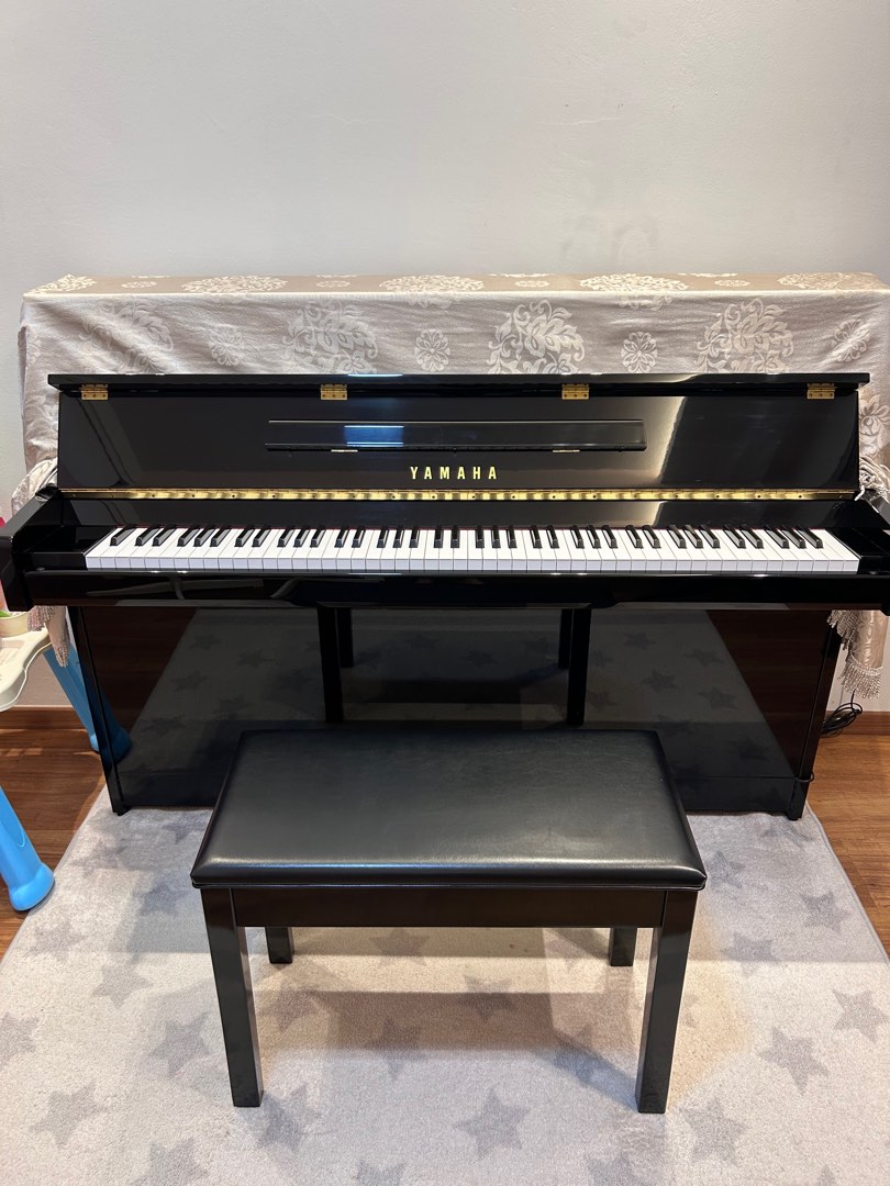 Yamaha JU109PE Upright Piano with Bench, Hobbies & Toys, Musical ...