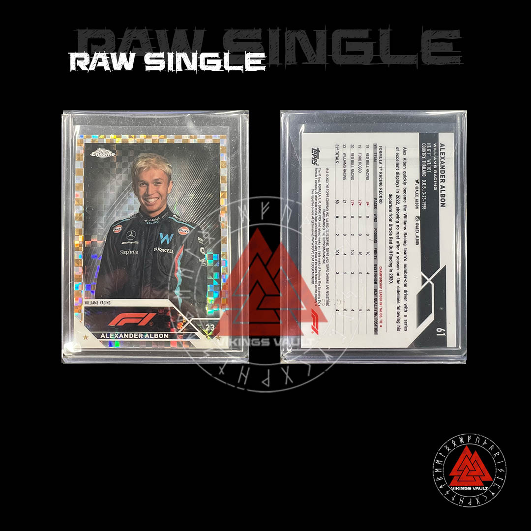 2023 TOPPS CHROME F1 #61 ALEXANDER ALBON GOLD CHECKER FLAG X-FRACTOR ...