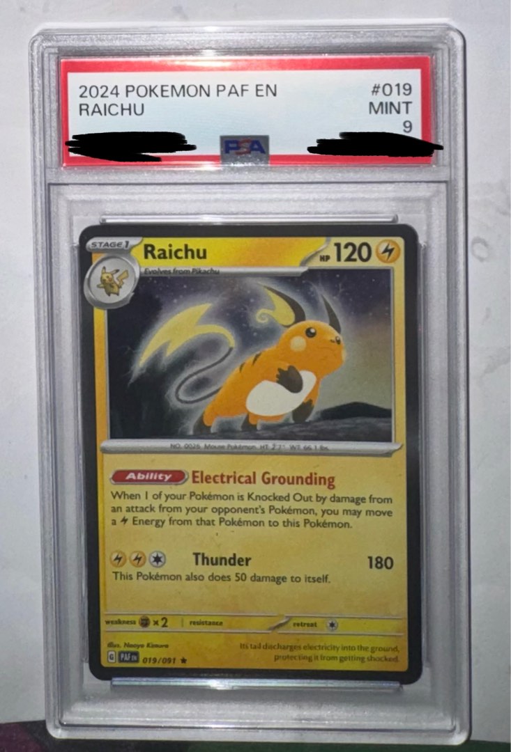 2024 Pokemon PAF EN Raichu PSA 9 Graded Card, Hobbies & Toys, Toys ...