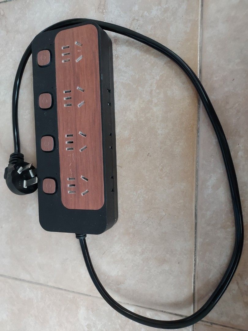4-Outlet Power Strip with Wood Grain Power Cord Adaptor Type 1 I China ...