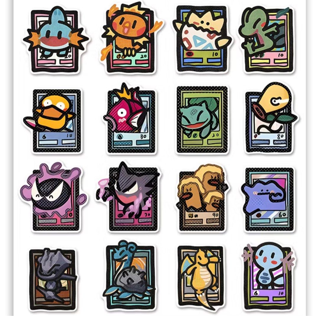 98pcs Pokémon Card Anime Stickers - Japanese-style Waterproof Decals ...
