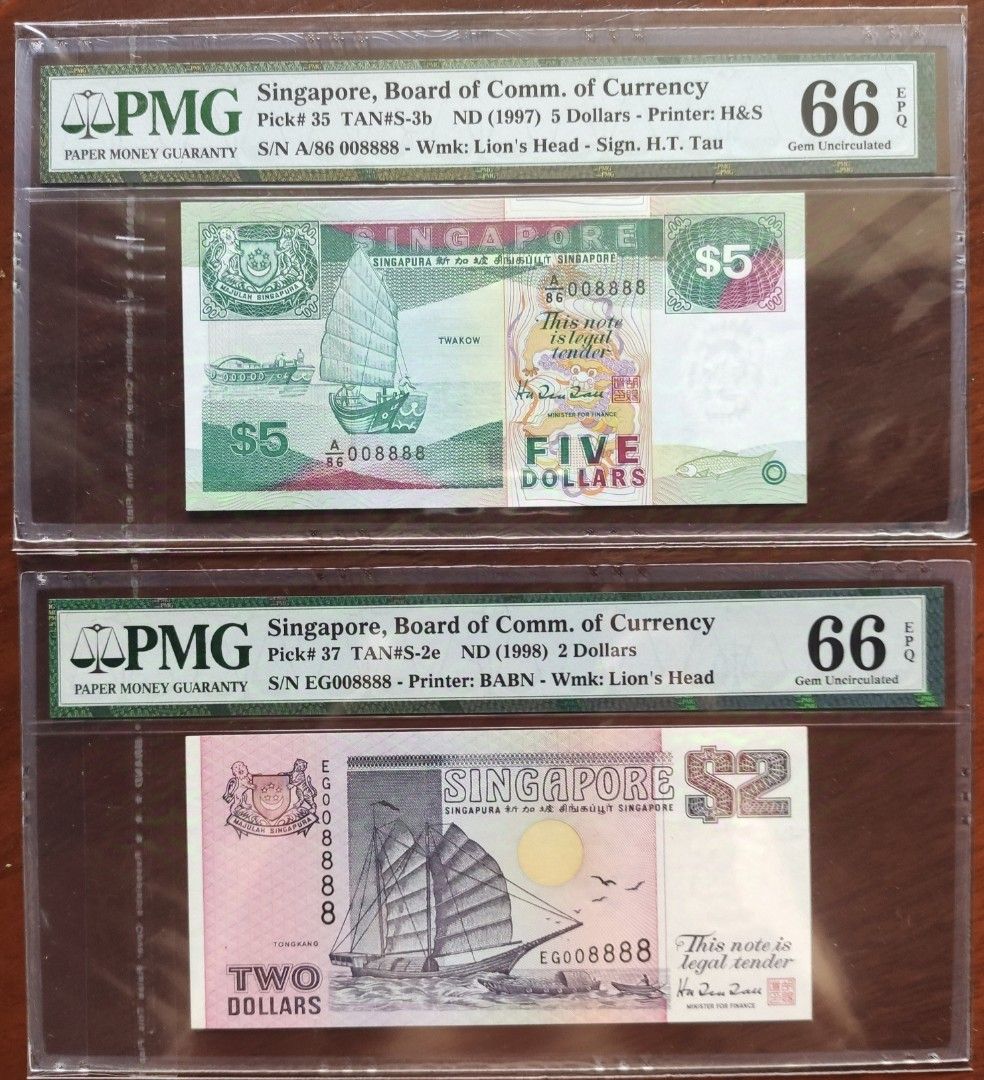 顺风順水 發發發發 Same number Sg $2 $5 $10 $50 Golden Prosperous 8 serial ...