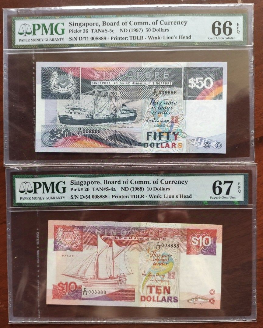 顺风順水 發發發發 Same number Sg $2 $5 $10 $50 Golden Prosperous 8 serial ...