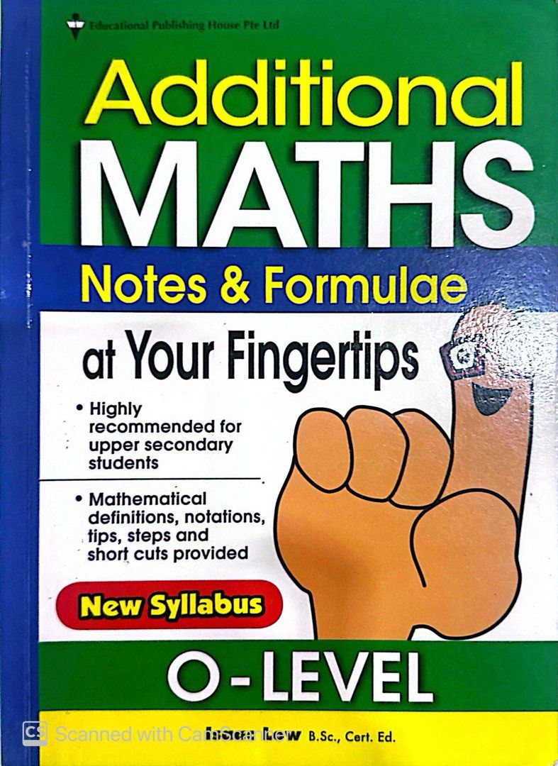 Additional Maths Notes & Formulae O-Level, Hobbies & Toys, Books ...