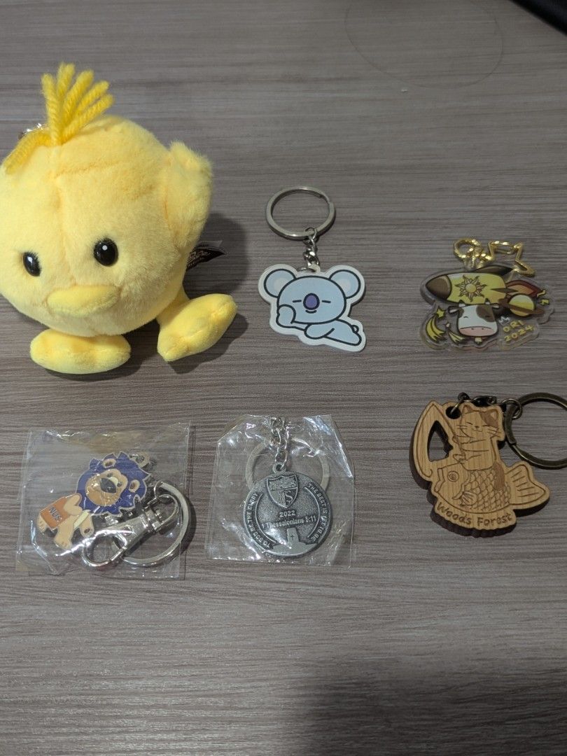 (ALL FOR $4) Assorted Keychains - BT21 KOALA, NUS Lion, Fish, Chick ...