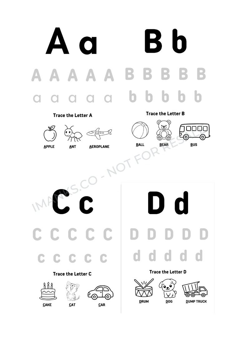 Alphabet (A-Z) & Number (1-10) Tracing Printable Worksheets For ...