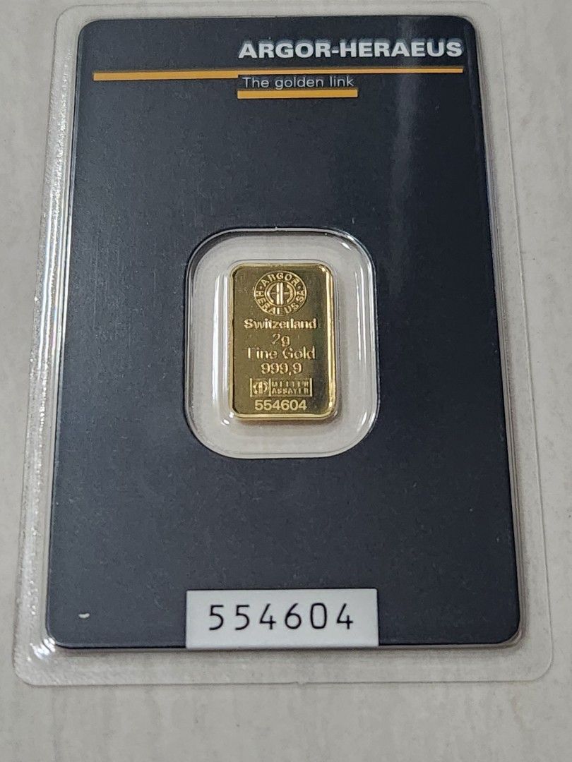 Argor-Heraeus 2g Fine Gold Bar, Hobbies & Toys, Memorabilia ...