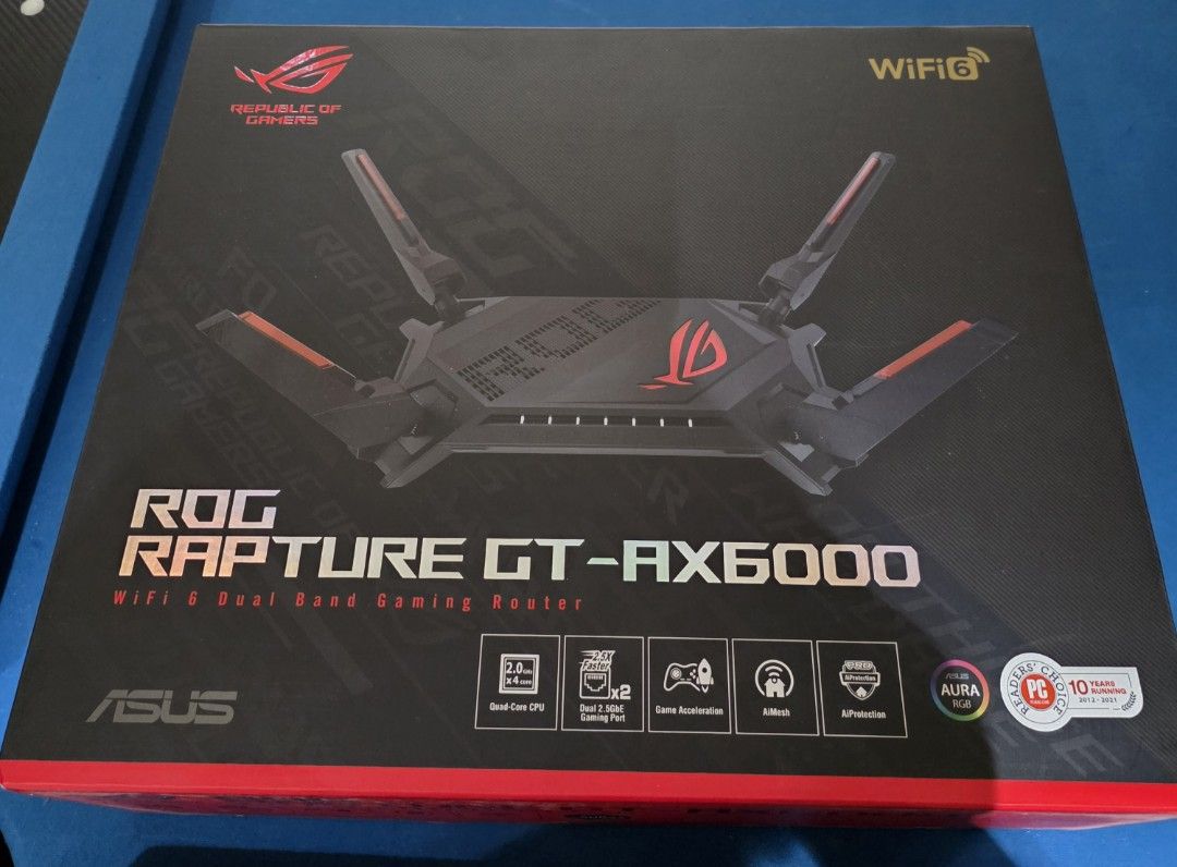 ASUS ROG Rapture GT-AX6000 WiFi 6 Gaming Router, Computers & Tech ...