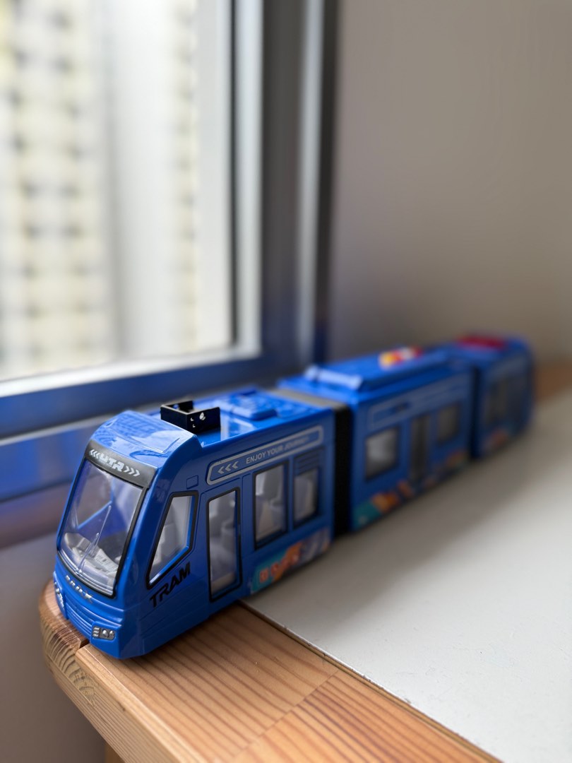 Blue Toy Tram/ Train, Hobbies & Toys, Toys & Games on Carousell