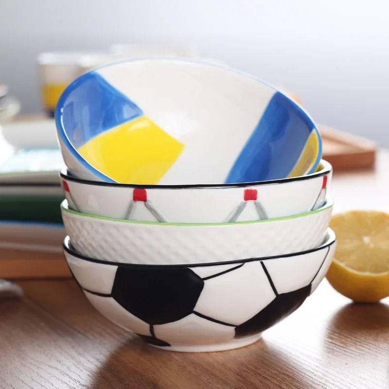 Creative Children's Ceramic Tableware Football Ball Series Dish Plate ...