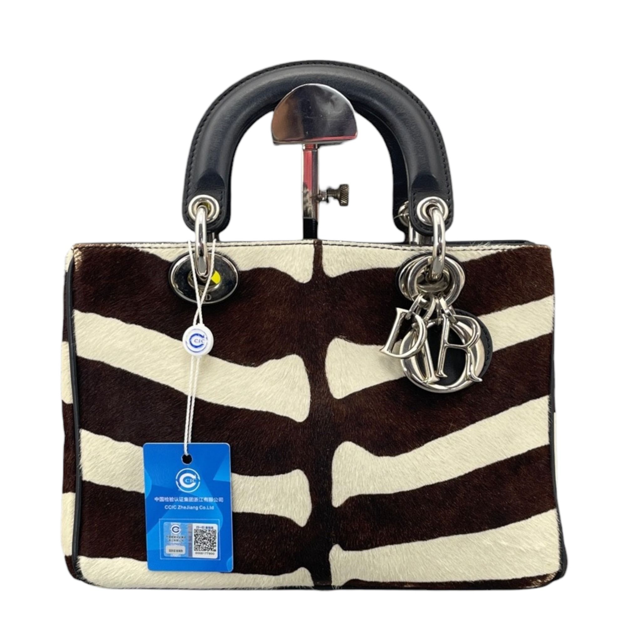 Dior Small Diorissimo Tote in Zebra Print Fur, Luxury, Bags & Wallets ...