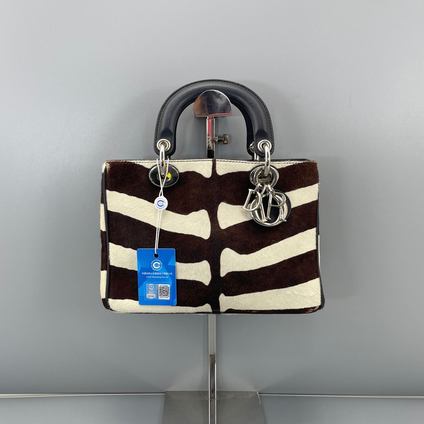 Dior Small Diorissimo Tote in Zebra Print Fur, Luxury, Bags & Wallets ...