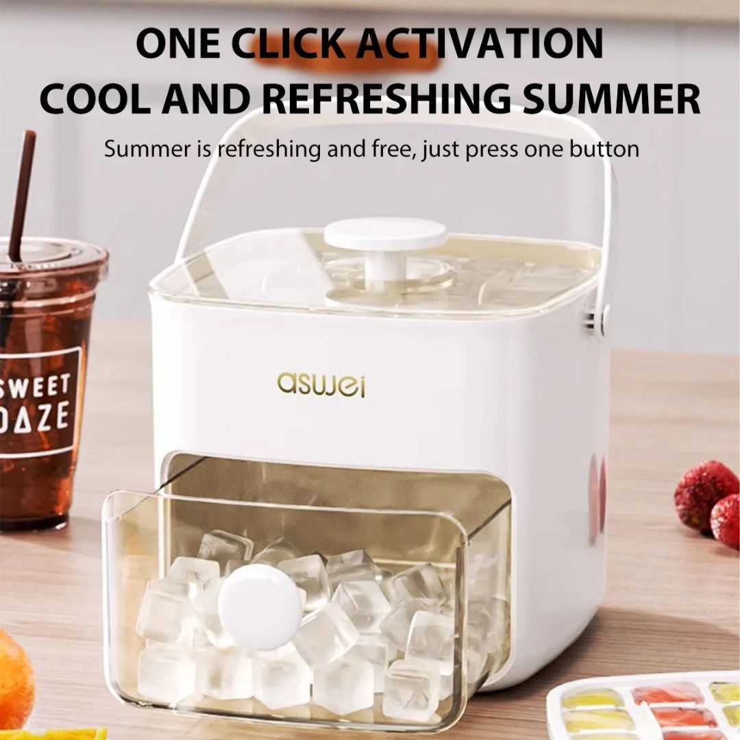 Double Layer Ice Cube Maker Press Ice Ball Maker Storage Box ...