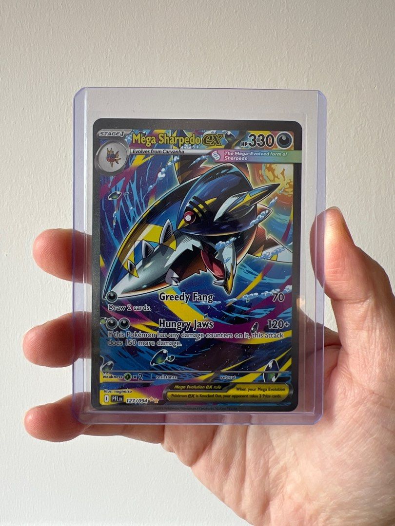 English SIR Mega Sharpedo EX 127 PFL Pokemon TCG Card phantasmal flames ...