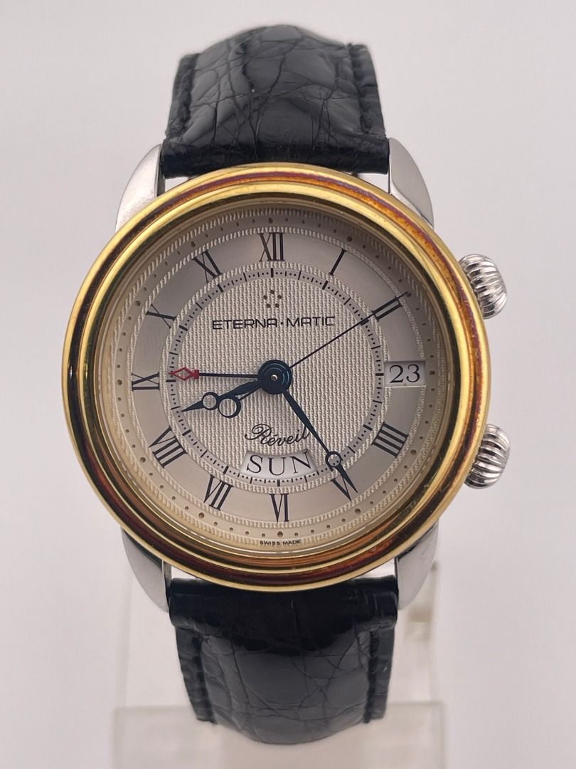 🔝Eternamatic Limited Edition 18K Yellow Gold Bezel 1984 Reveil "Alarm ...