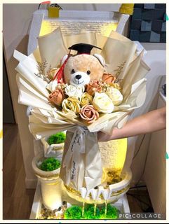 🚚FREE DELIVERY‼️🌹Sanrio Pochacco Flower Bouquet Artificial Soap Rose ...