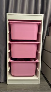 White IKEA Trofast Storage Unit with Bins , Furniture & Home Living ...