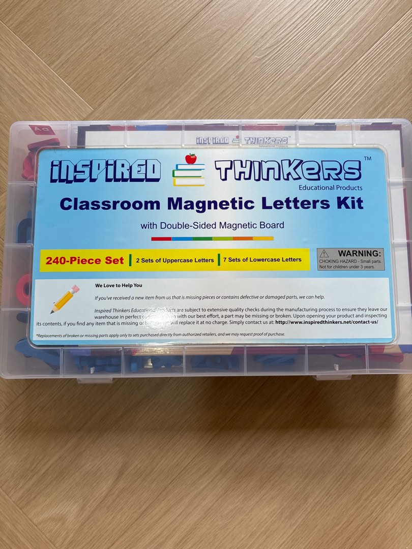 240pc Inspired Thinkers Classroom Magnetic Letters Kit, Hobbies & Toys ...