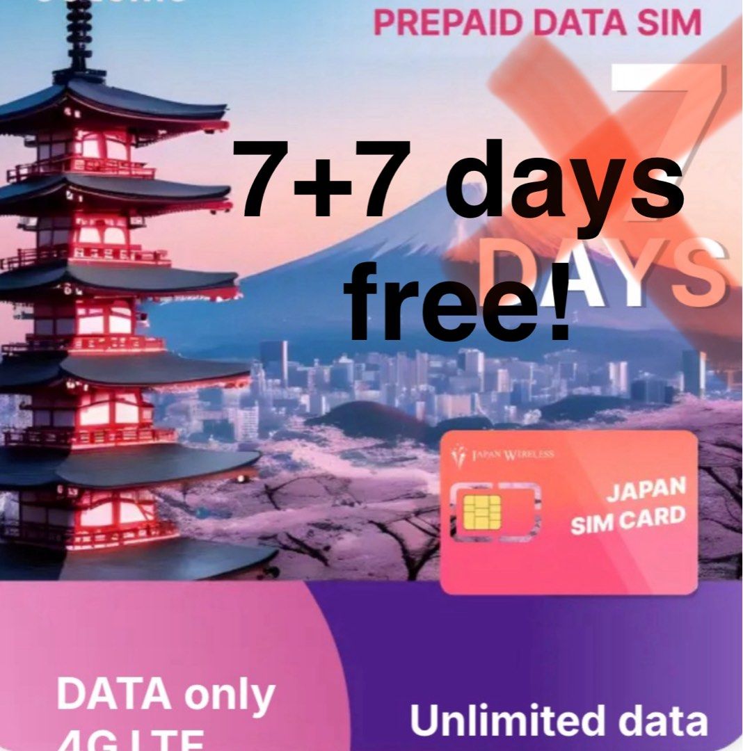 INSTANT! JAPAN esim 15GB 15 days high speed data tokyo sapporo, kyoto ...
