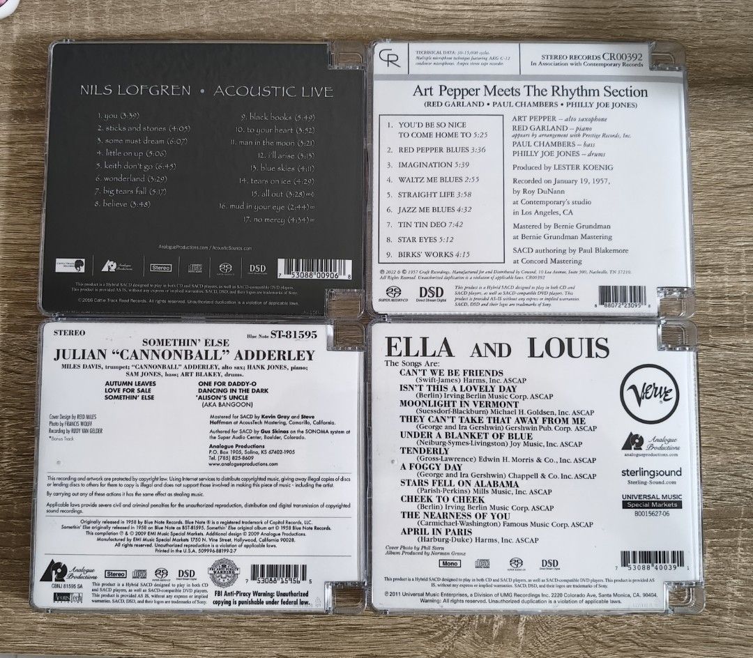 Audiophile SACD Bundle: Nils Lofgren, Art Pepper, Cannonball Adderley ...
