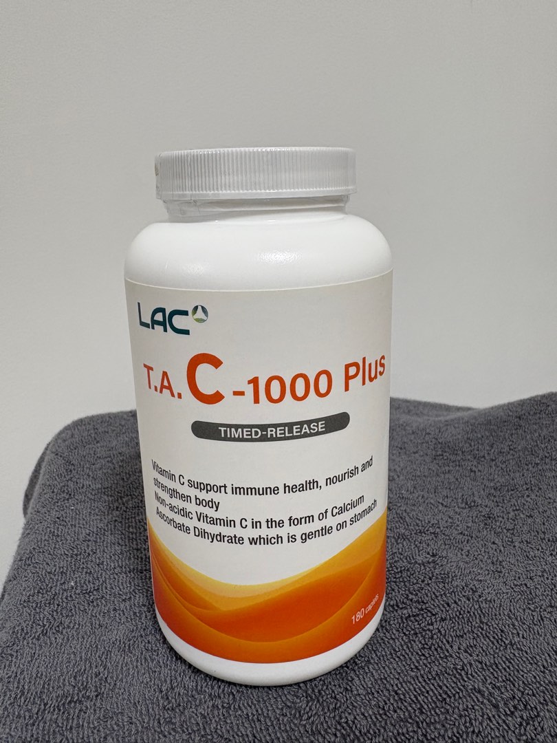 LAC T.A. C-1000 Plus Timed-Release 180 Caplets, Health & Nutrition ...