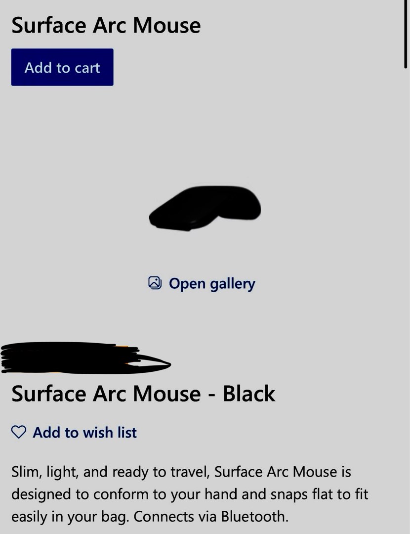 Microsoft Surface Arc Mouse - Black, Computers & Tech, Parts ...