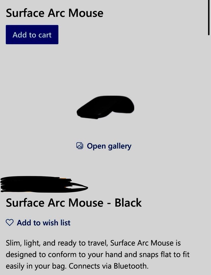 Microsoft Surface Arc Mouse - Black, Computers & Tech, Parts ...