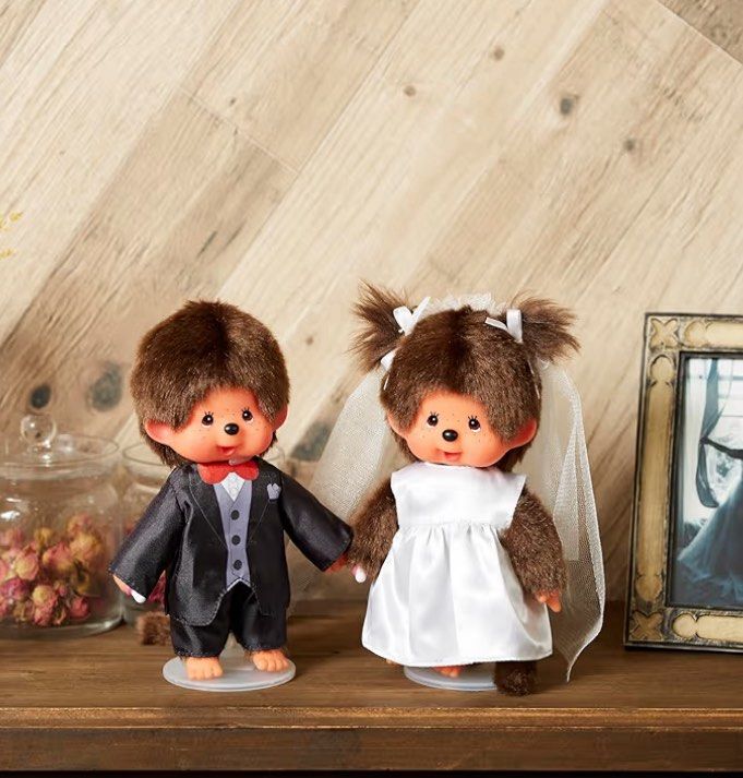 Monchhichi Wedding Couple Dolls, Hobbies & Toys, Toys & Games on Carousell