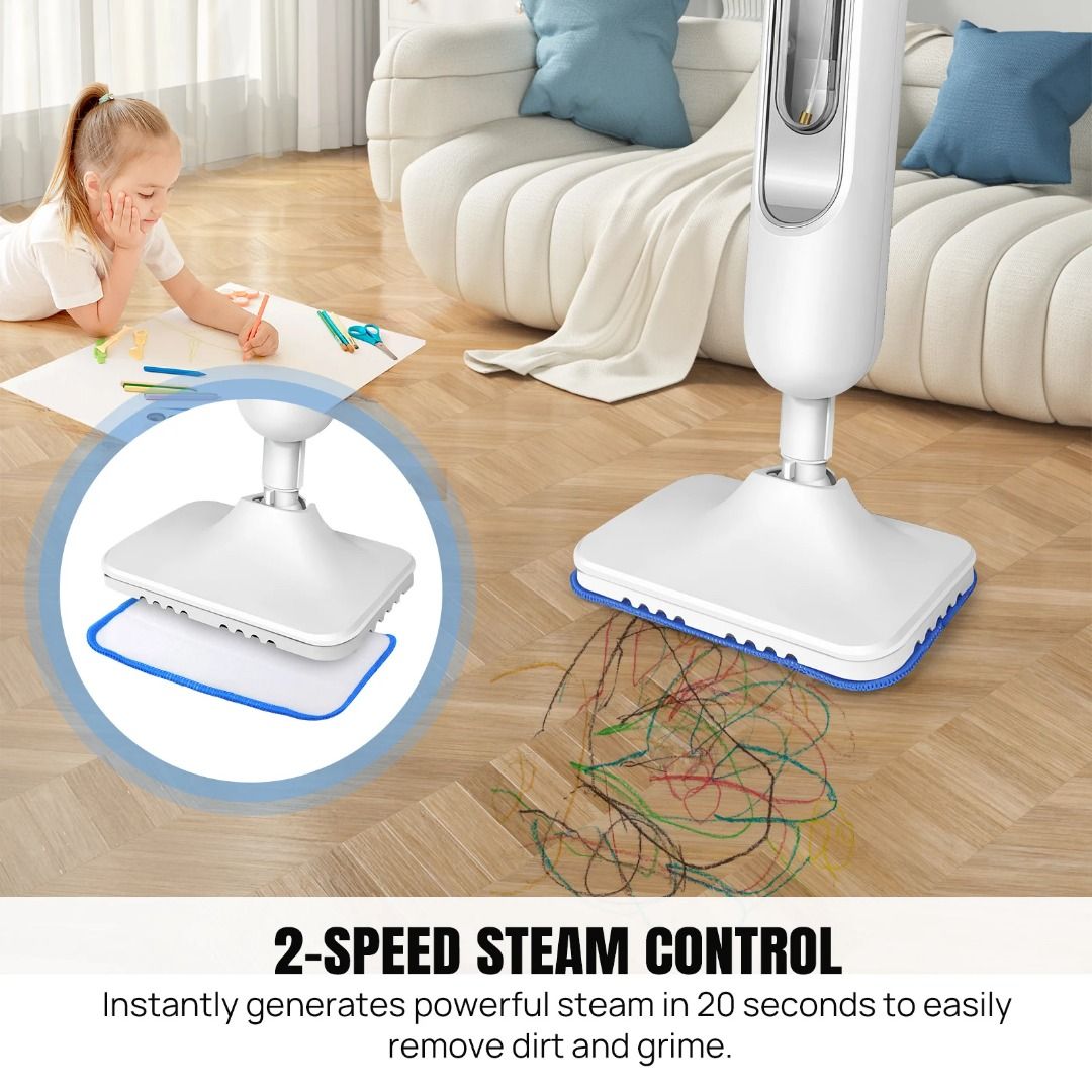 New12 IN 1 Electric Steam Mop with 120 Degree Rotatable Head for Floor ...