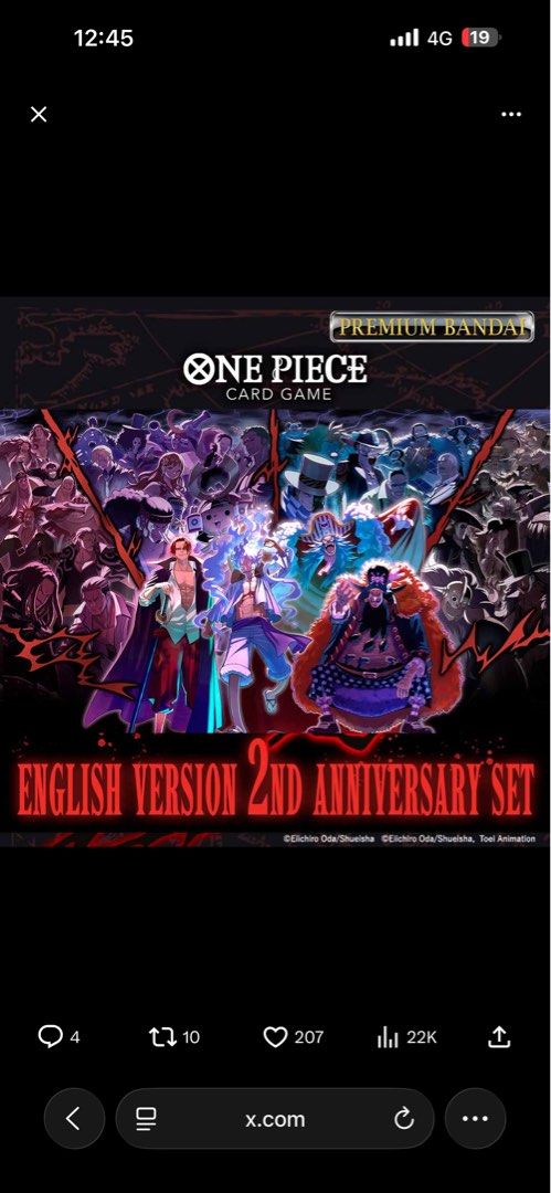 One Piece Card Game English 2nd Anniversary (JAPANESE VERSION ...