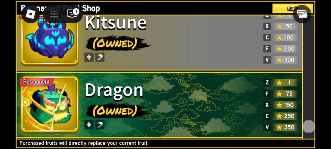 Permanent Kitsune and Dragon Fruits, Video Gaming, Gaming Accessories ...