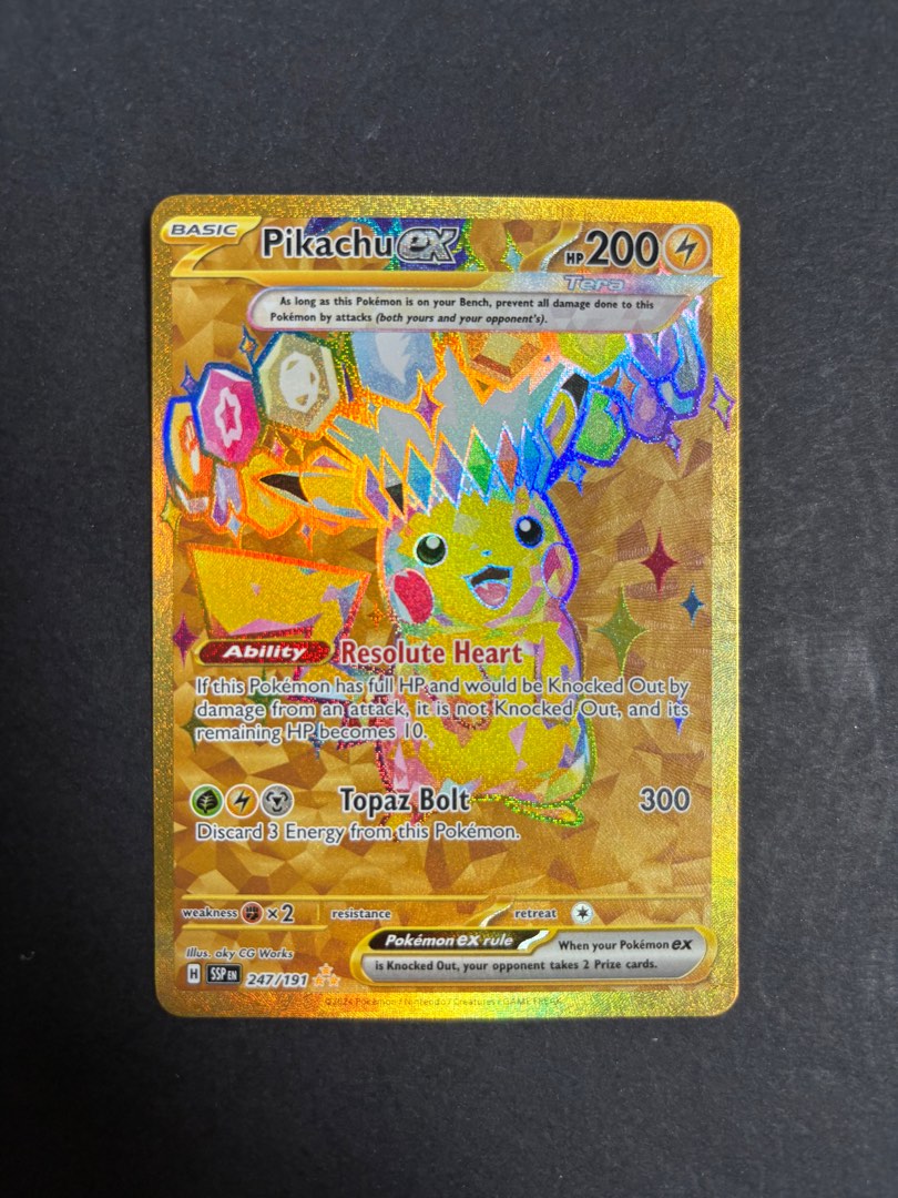 Pikachu ex 247/191 SV08 Surging Sparks - Pokemon TCG English, Hobbies ...