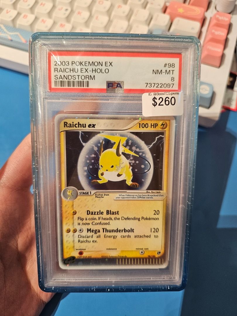 [PSA 8] Raichu ex Holo Pokemon TCG Card English 98/100 ex Sandstorm ...