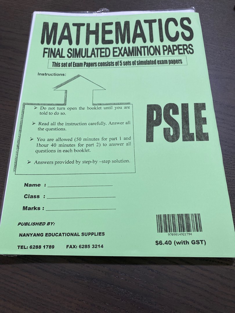 PSLE Mathematics Exam Papers - Nanyang Educational Supplies, Hobbies ...