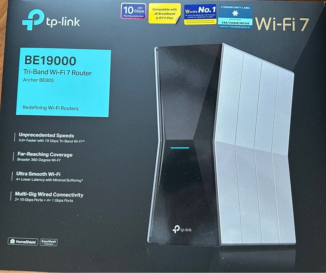 TP-Link Archer BE805 BE19000 Wi-Fi 7 Router - Brand New, Computers ...