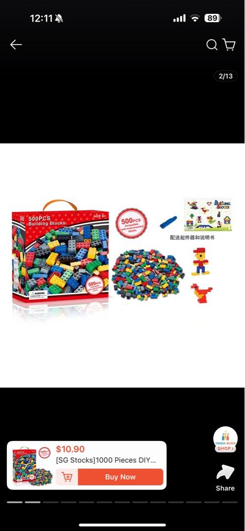 1000 Pcs Building Blocks - Compatible with Most Brands, Hobbies & Toys ...