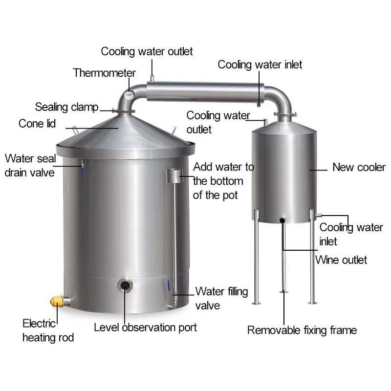 100l Distiller Electric Alcohol Distiller Traditional Liquor Distiller ...